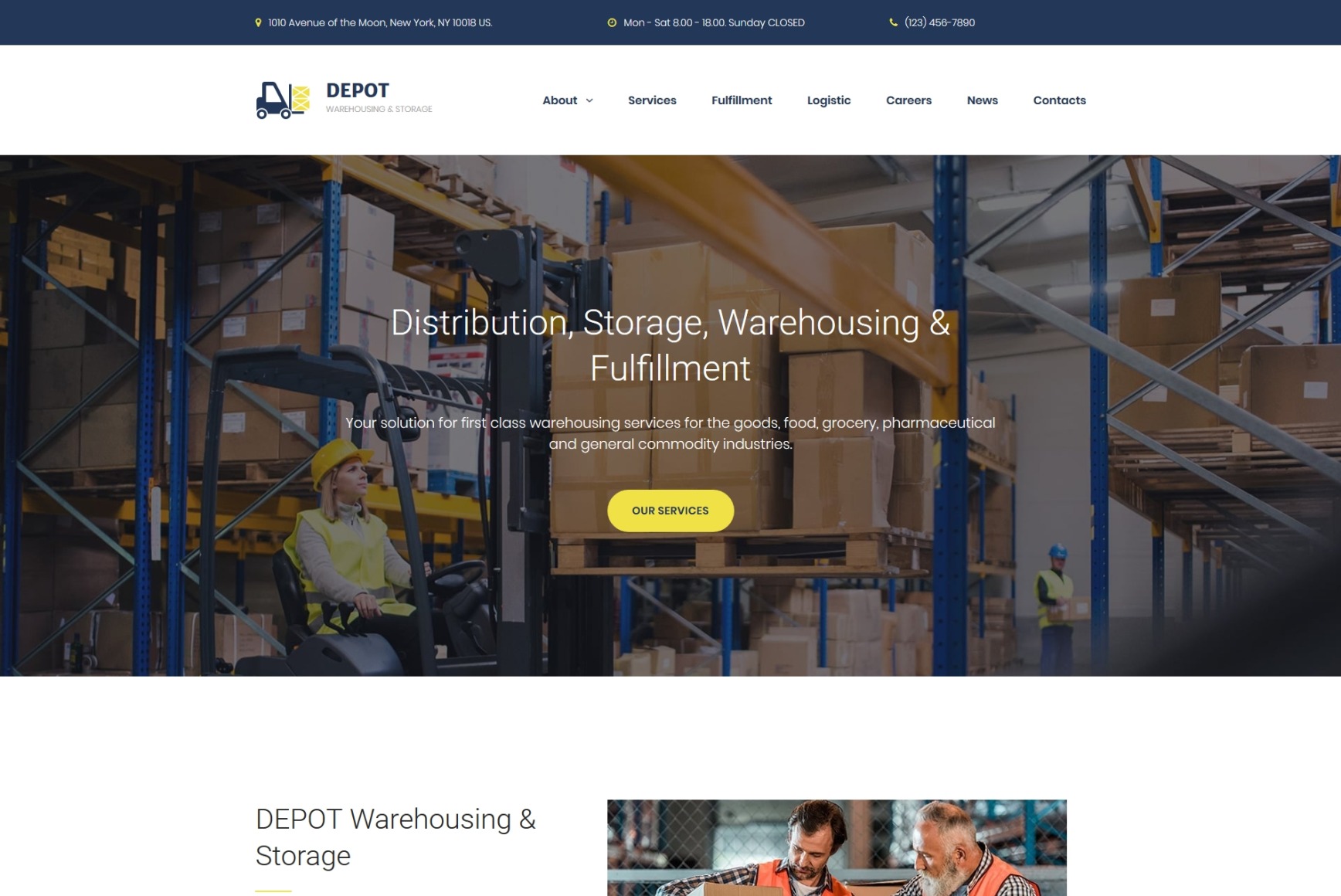 Warehouse Website Template - MotoCMS