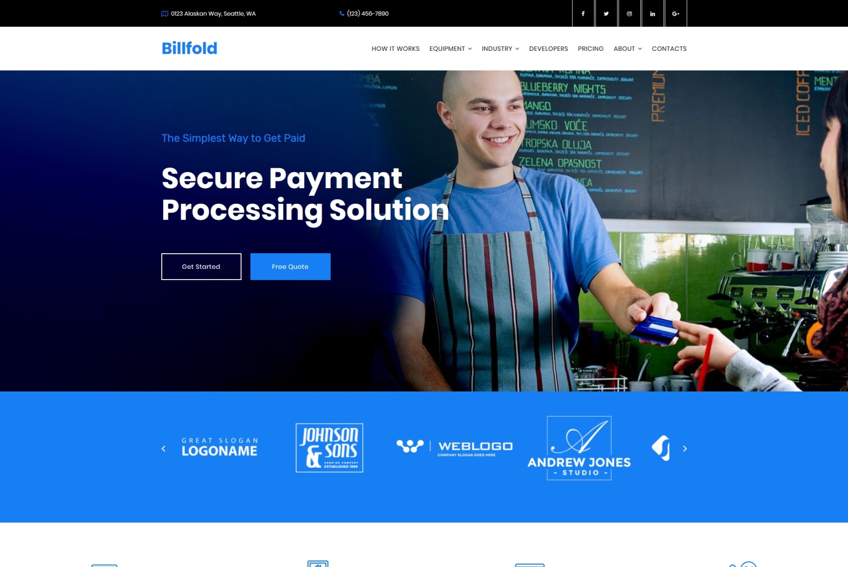Credit Card Processing Website Template for Companies - MotoCMS