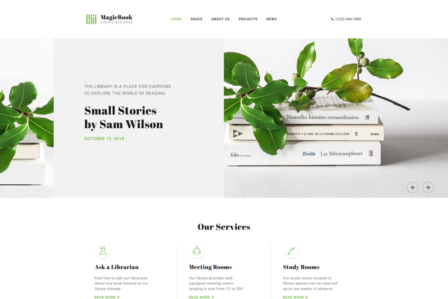 Book Library Website Template for Public Libraries - MotoCMS