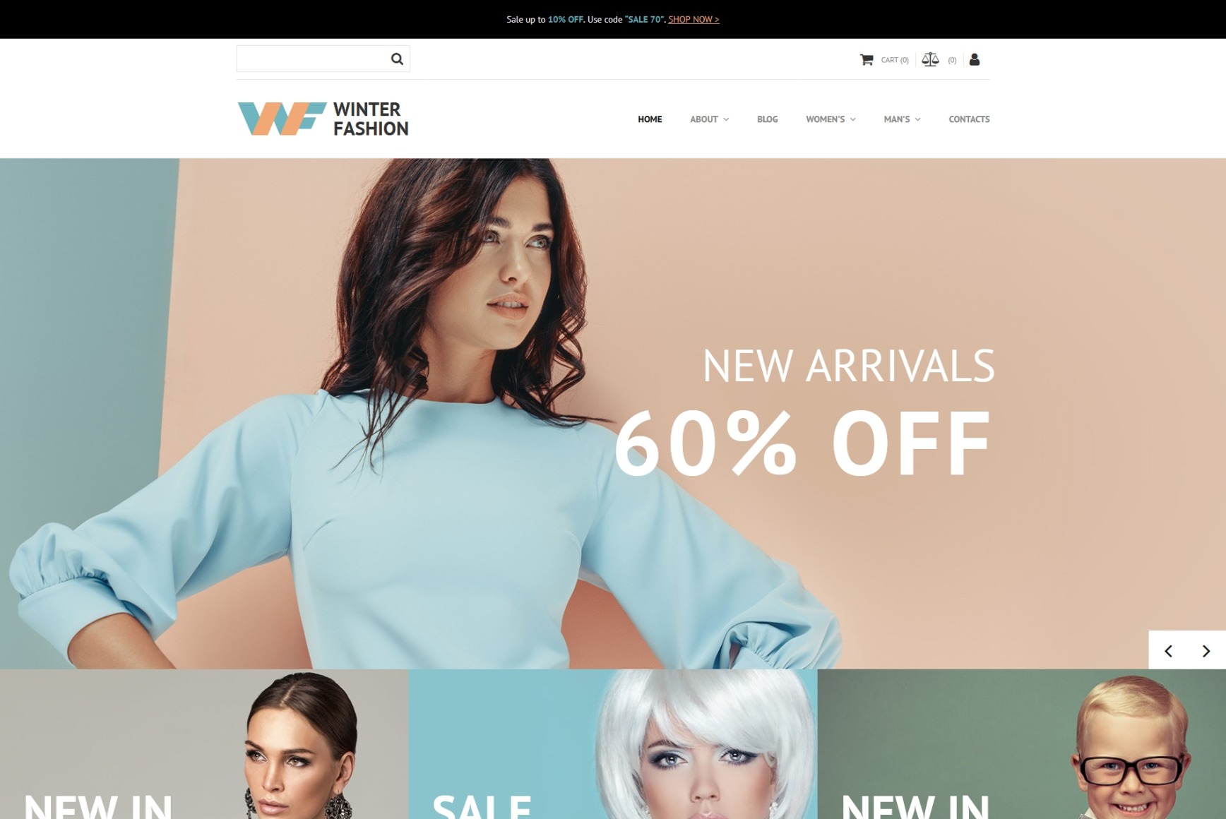 Clothing Store Website Template For Winter Fashion MotoCMS