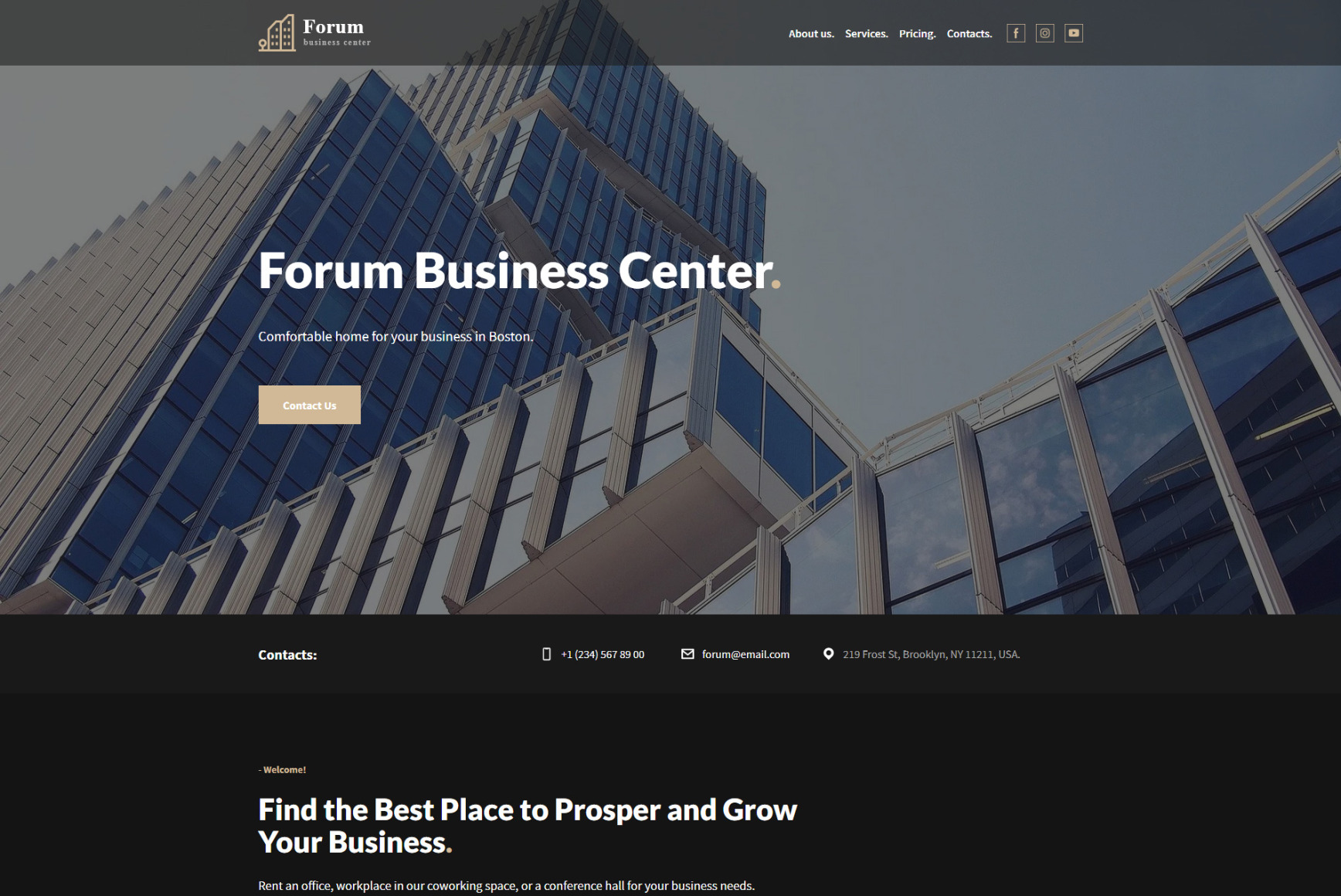 Business Center Website Design - MotoCMS