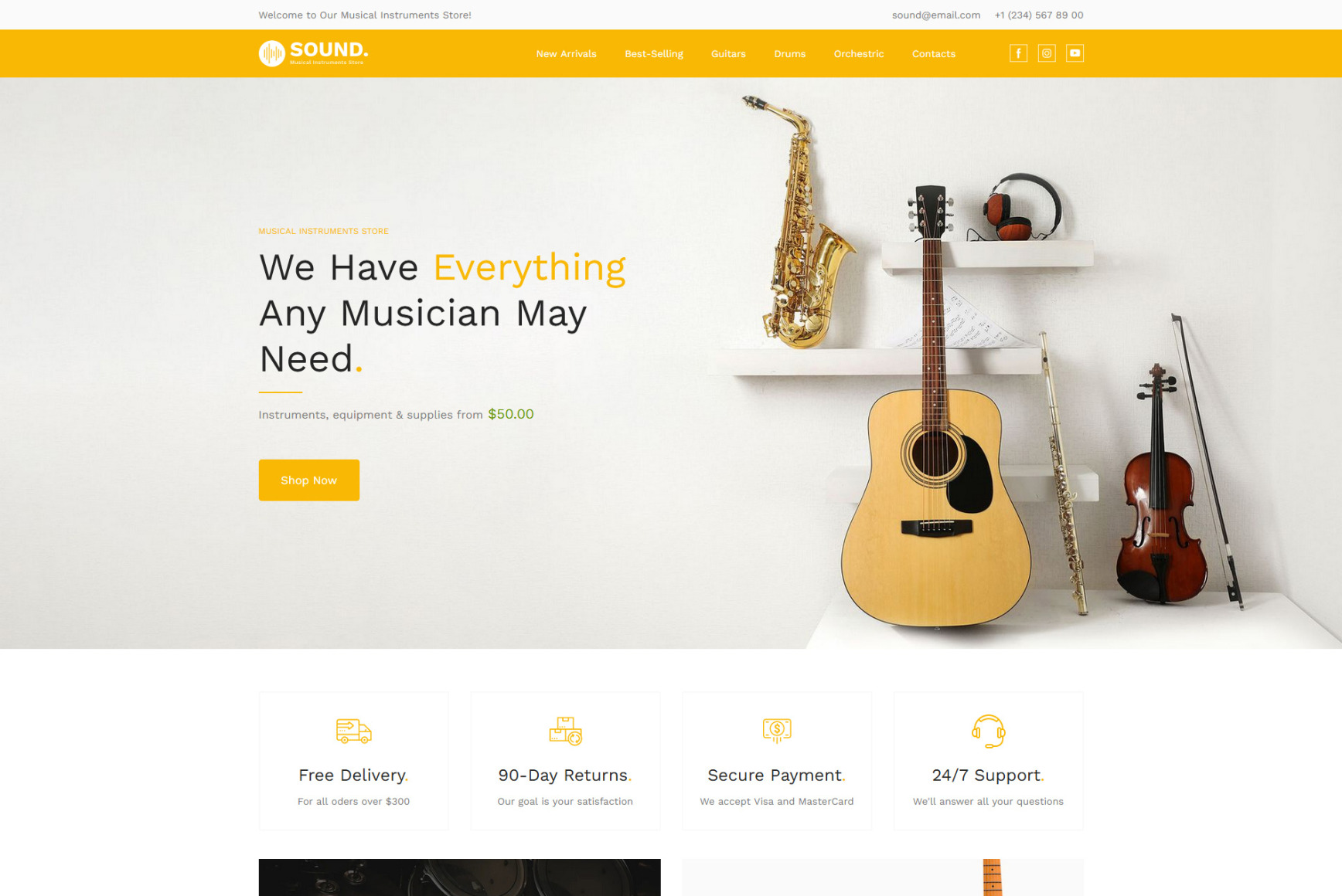 Music Store Website Design - MotoCMS