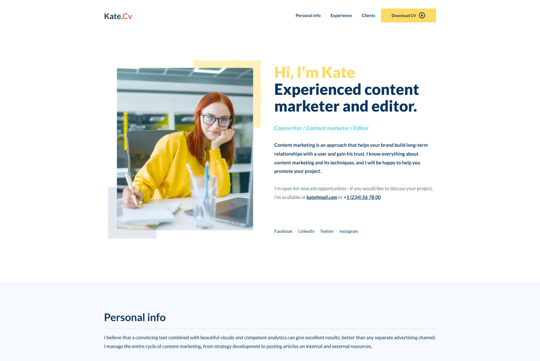 CV Portfolio Website Template - MotoCMS