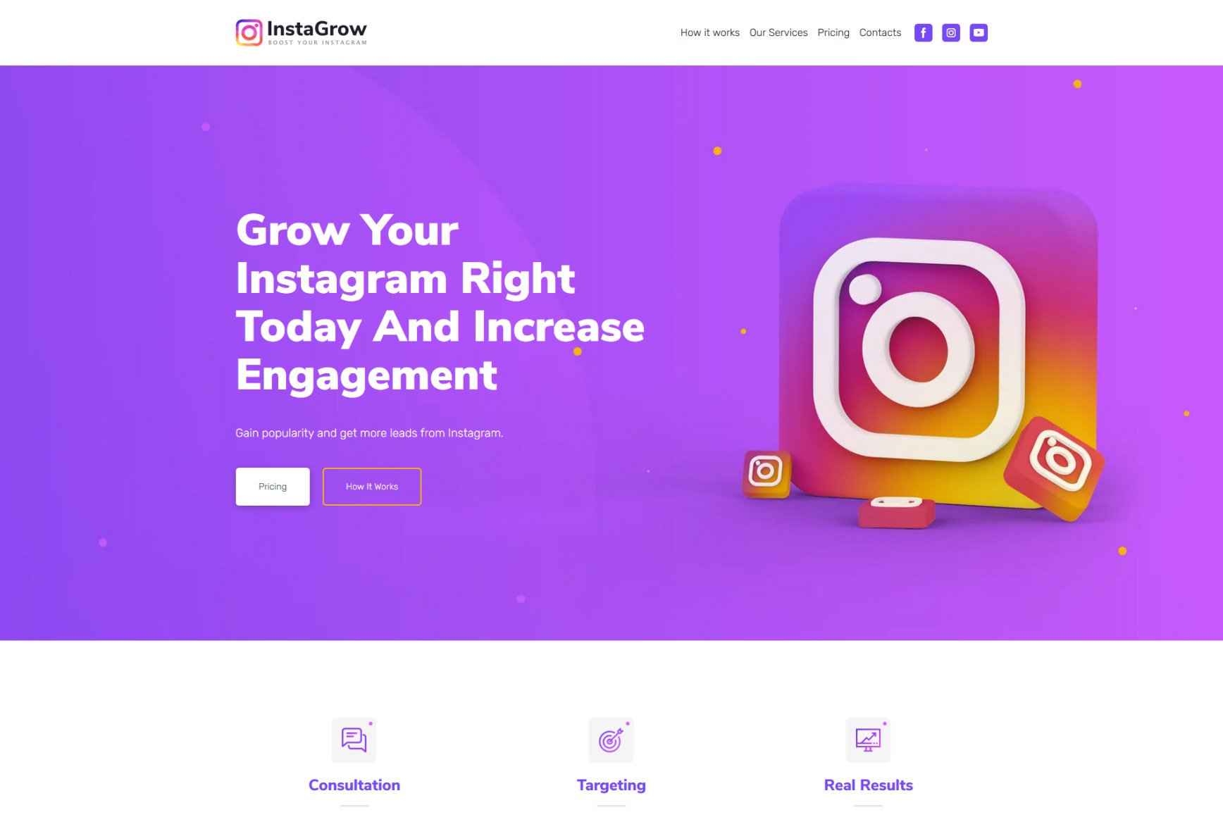 Instagram Promotion Website Template - MotoCMS