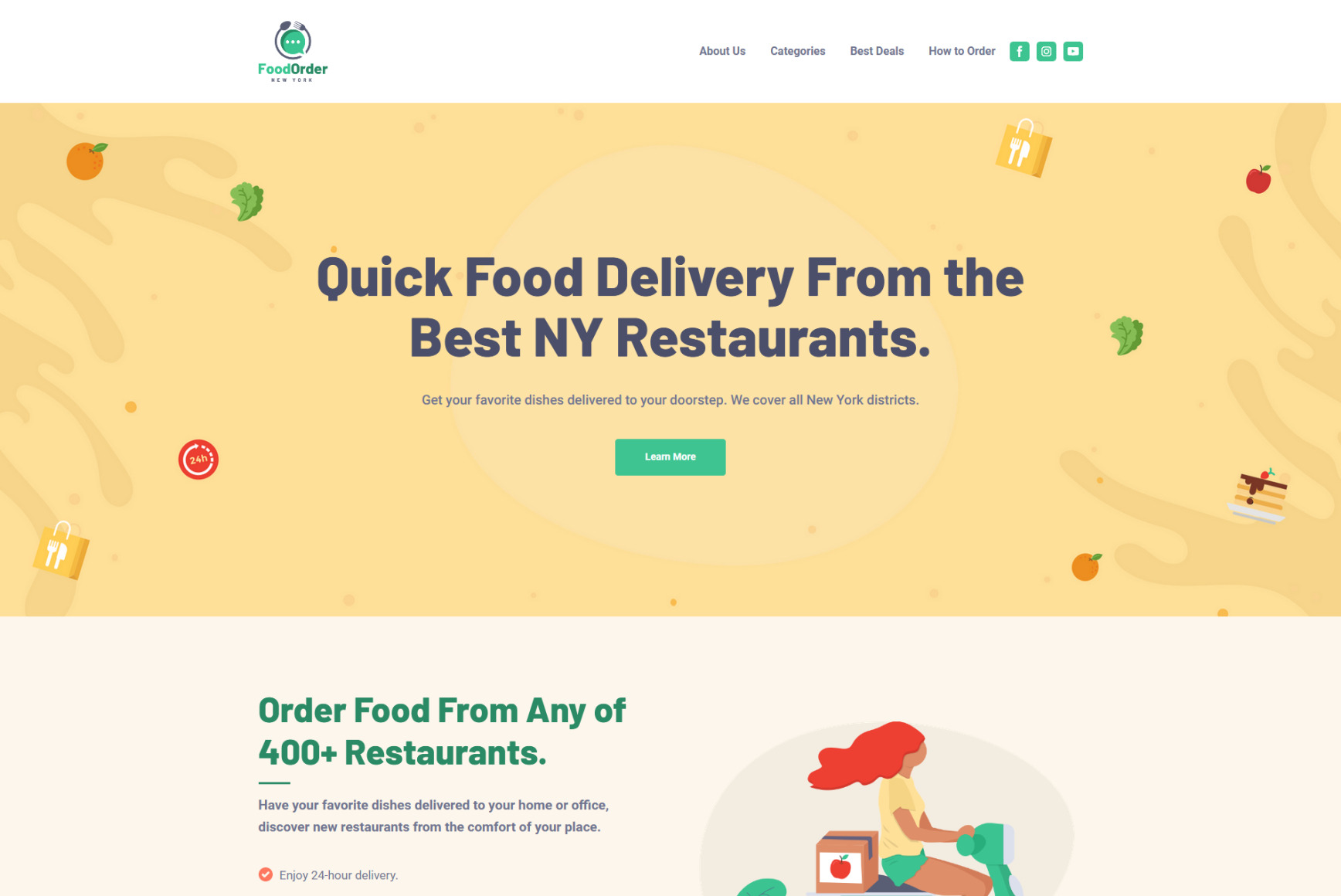 Food Order Website Design - MotoCMS