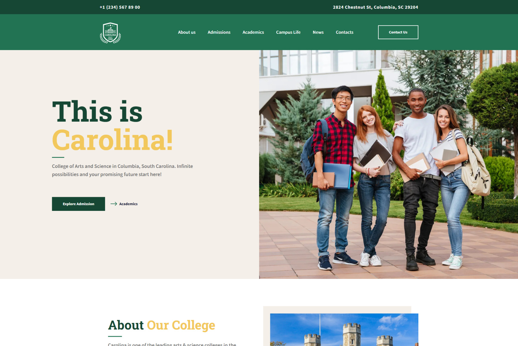 College Website Design - MotoCMS