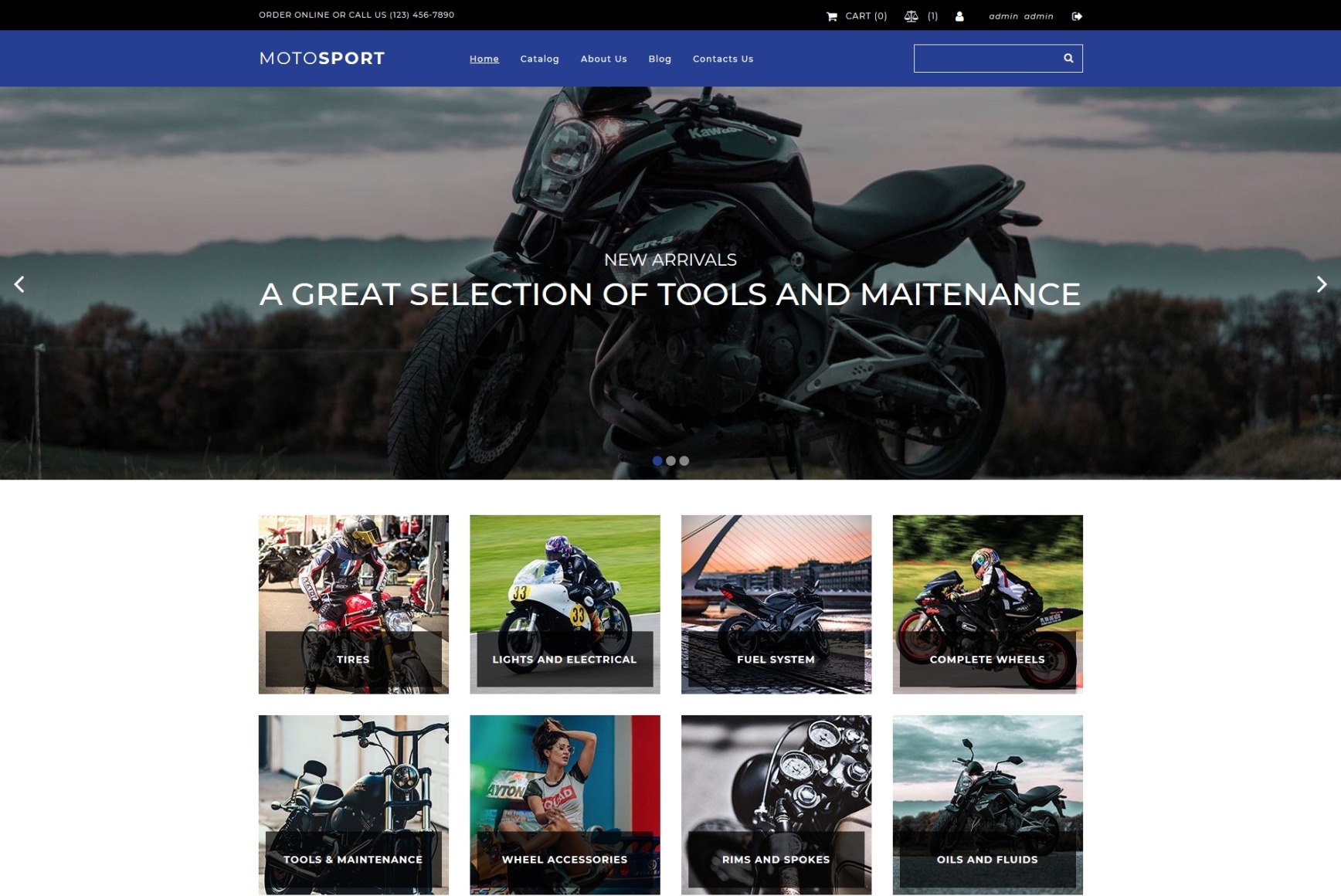 Motorcycle Website Template for Online Motosport Shop - MotoCMS