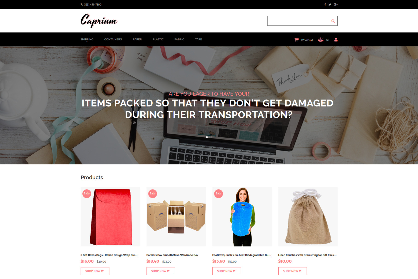 Packaging Website Template for Shipping & Packing Store - MotoCMS