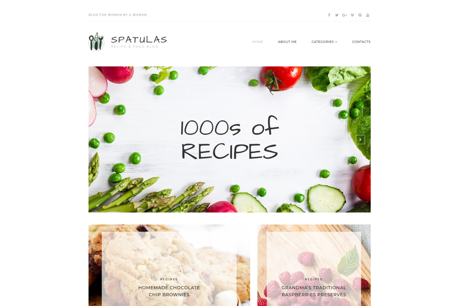 Food Blog Website Design Template for Recipe Bloggers - MotoCMS