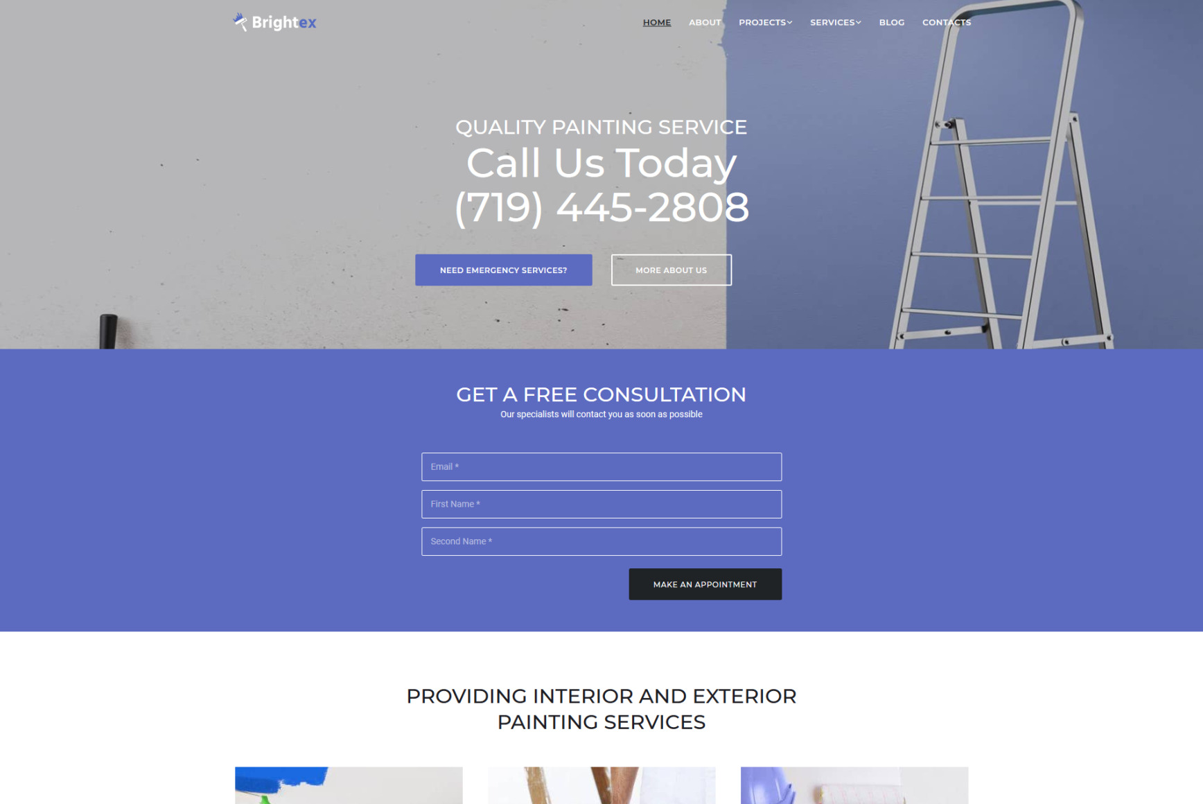House Painting Website Template for Painting Services - MotoCMS