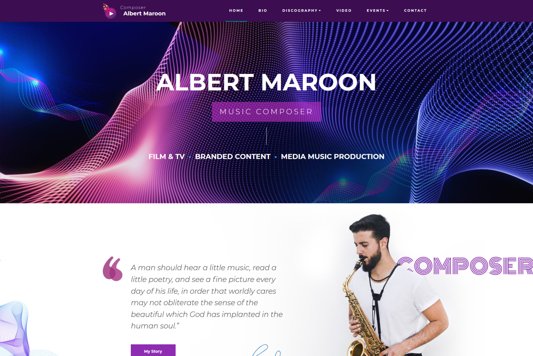 Music Composer Website Template for Personal Site - MotoCMS