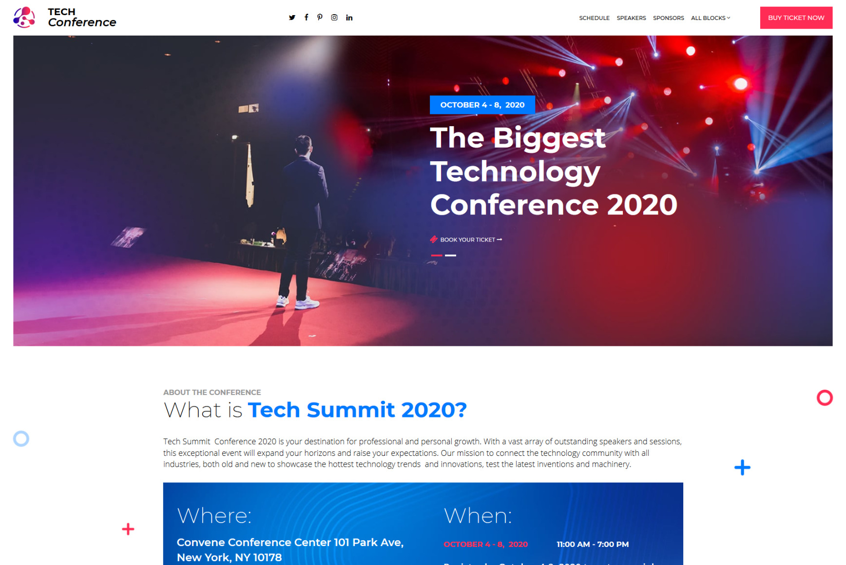 Conference Landing Page Template for Tech Summit - MotoCMS