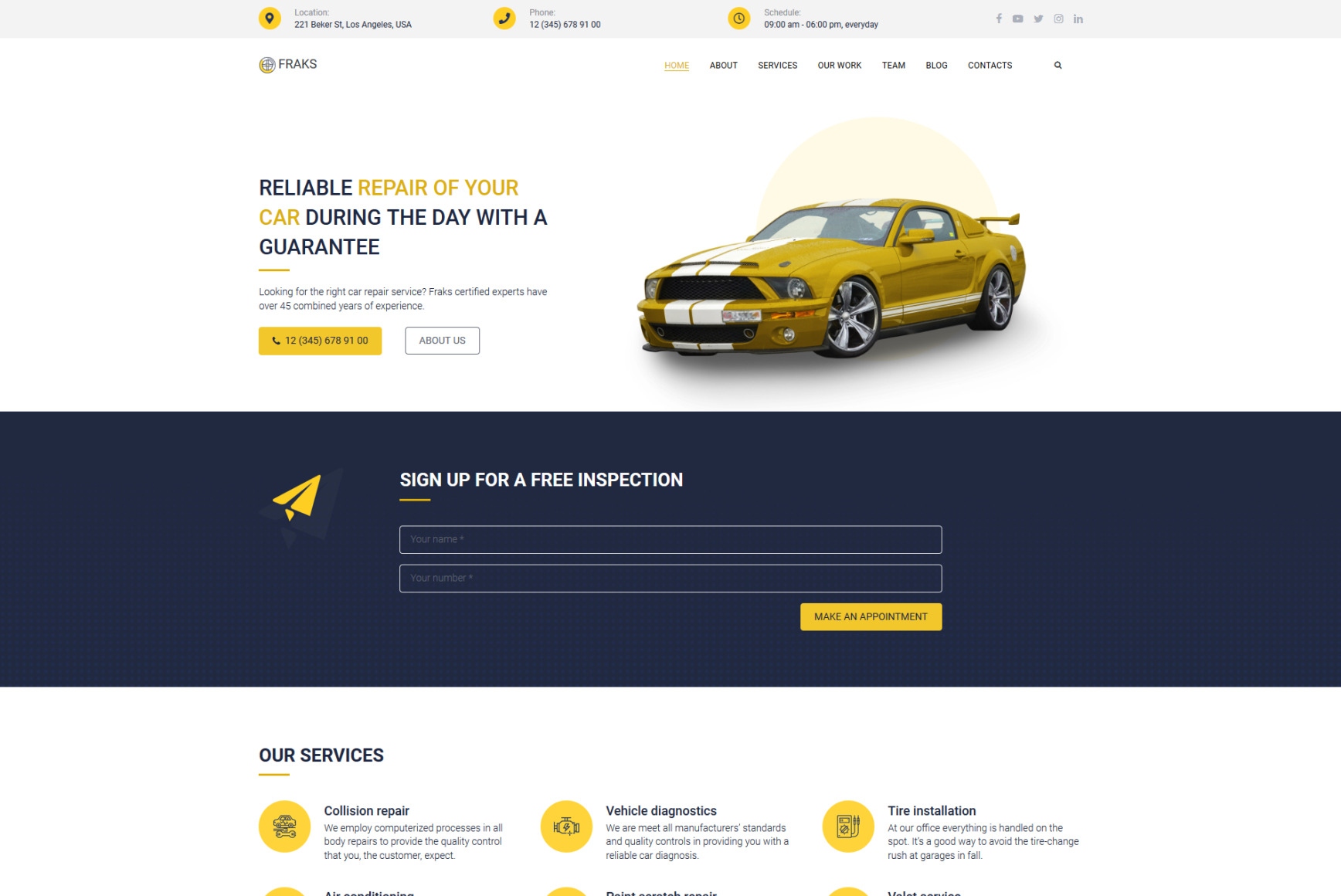 Automotive Repair Website Template for Car Service - MotoCMS