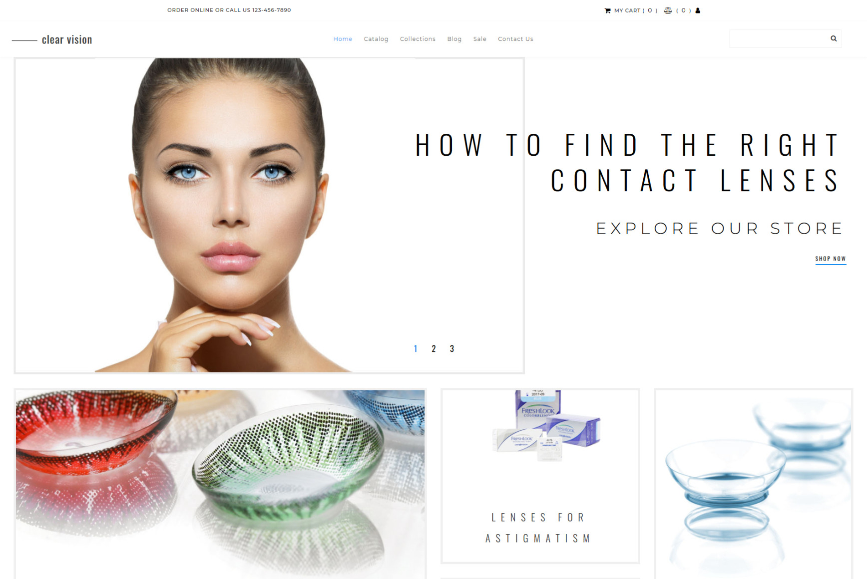 Optometry Website Design for Contact Lenses Store - MotoCMS
