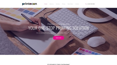 Printing Company Website Design - Printecon | TemplateMonster