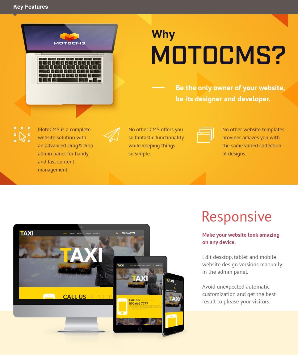 Taxi Website Design Template for Taxi Service Company - MotoCMS