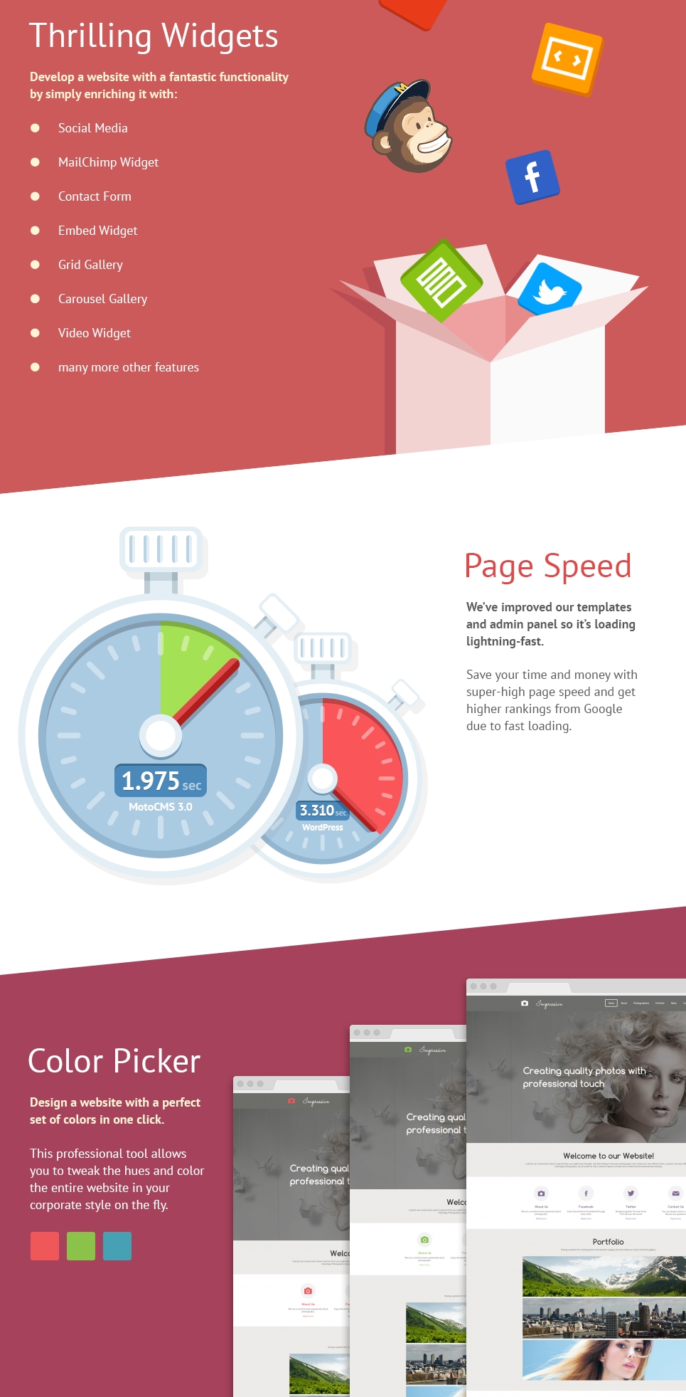 Model Portfolio Website Template with Galleries - MotoCMS