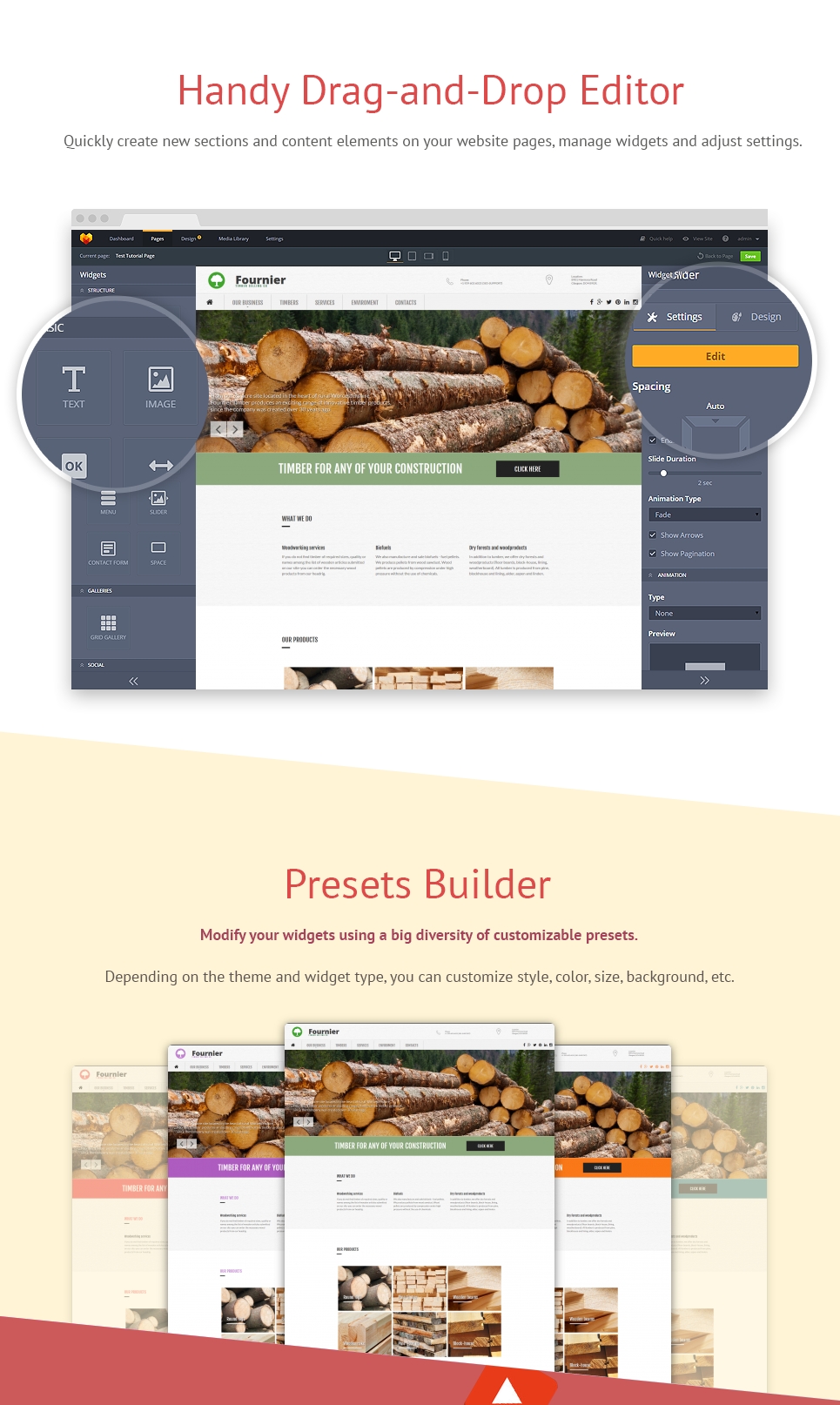 Timber Website Template for Wood Products Suppliers - MotoCMS