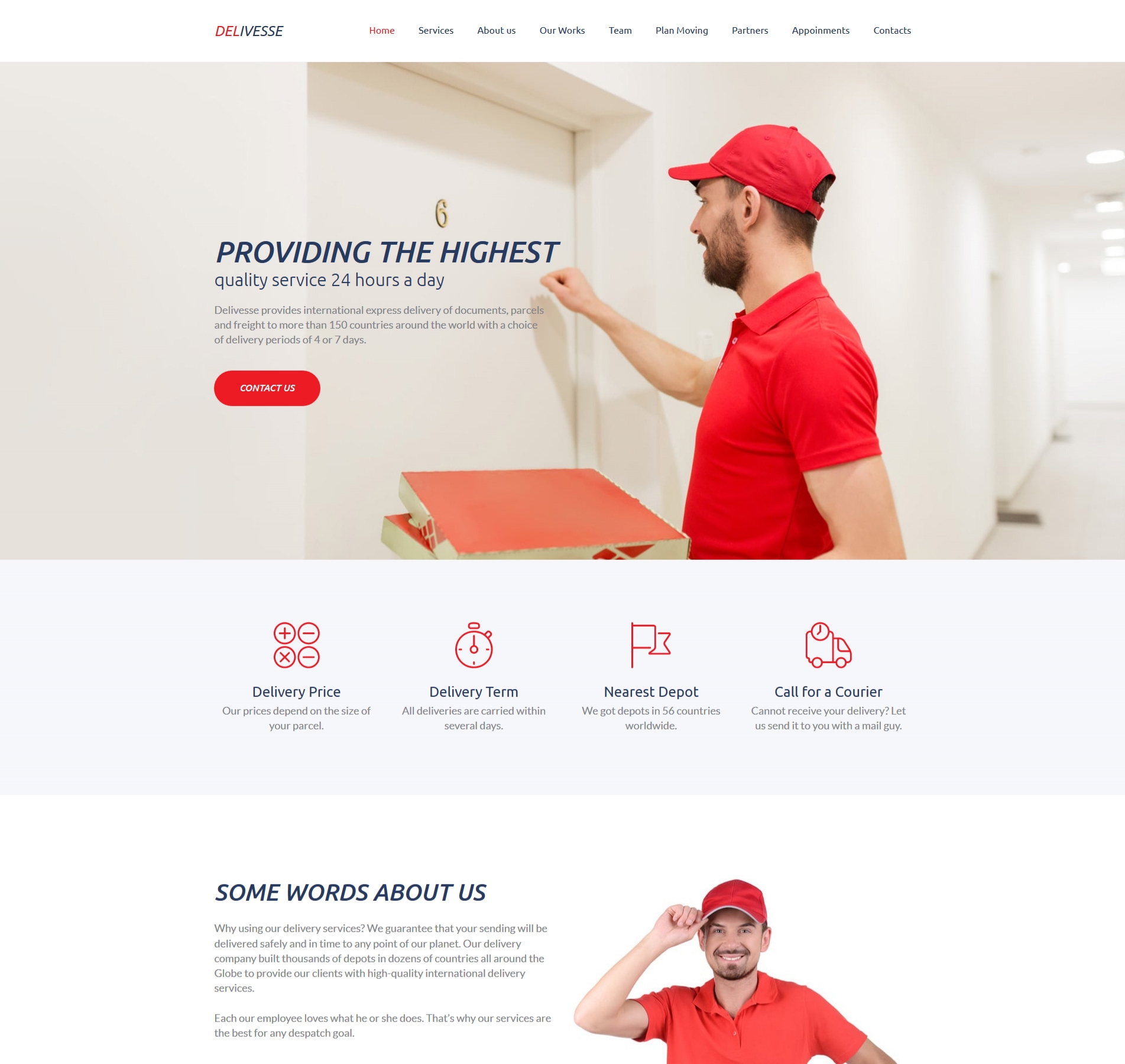 Courier Website Design - Delivesse | TemplateMonster