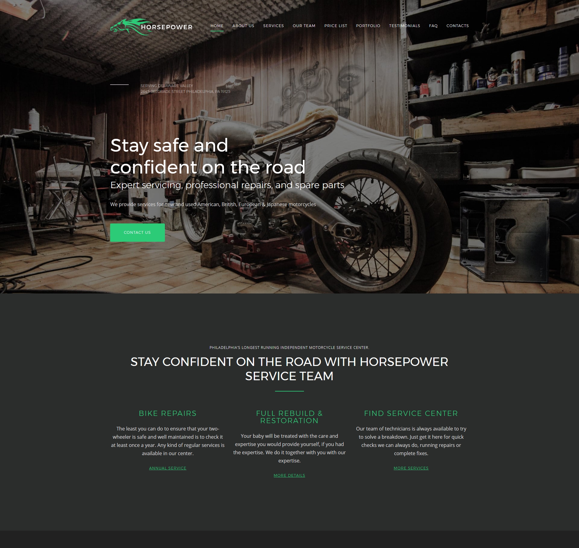 Motorcycle Website Design - Horsepower | TemplateMonster