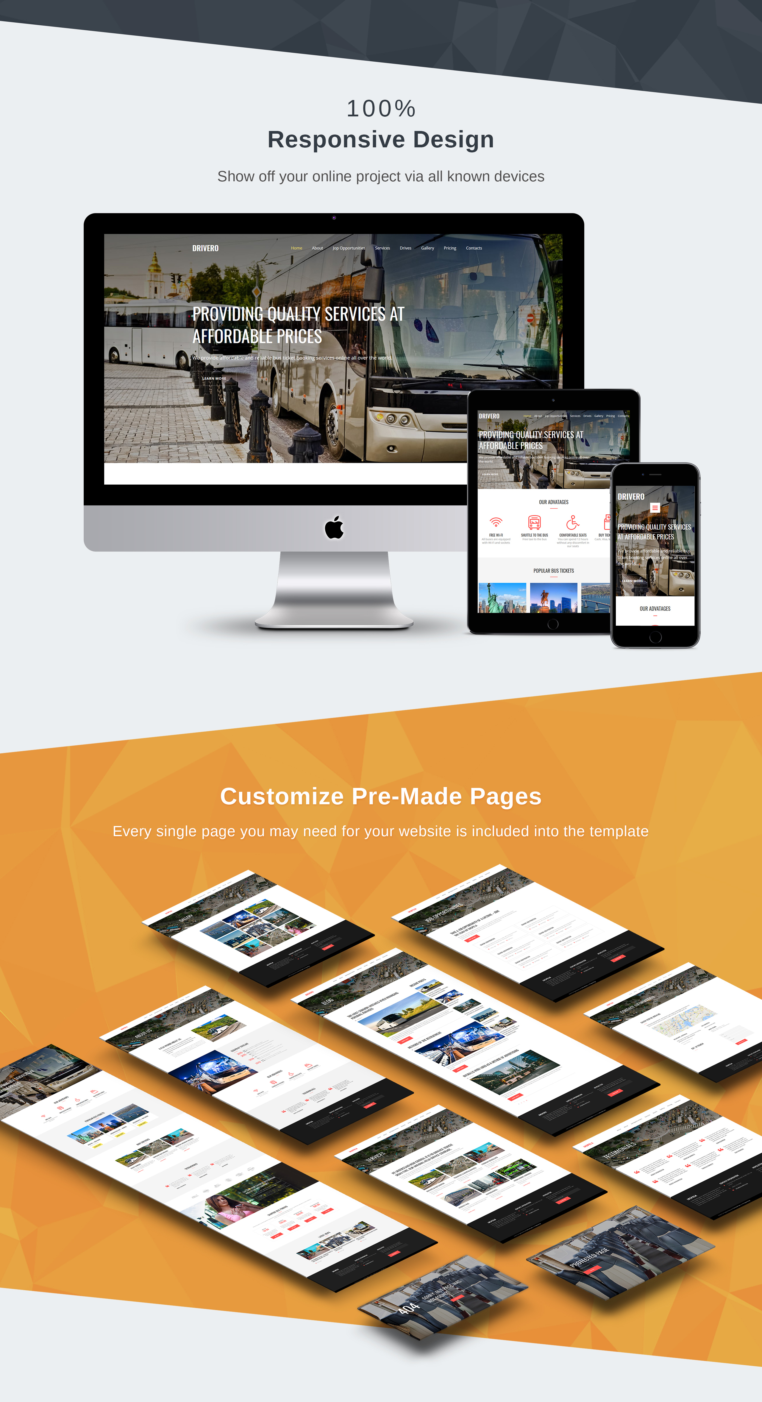 Bus Company Website Template for Charter Bus Service - MotoCMS