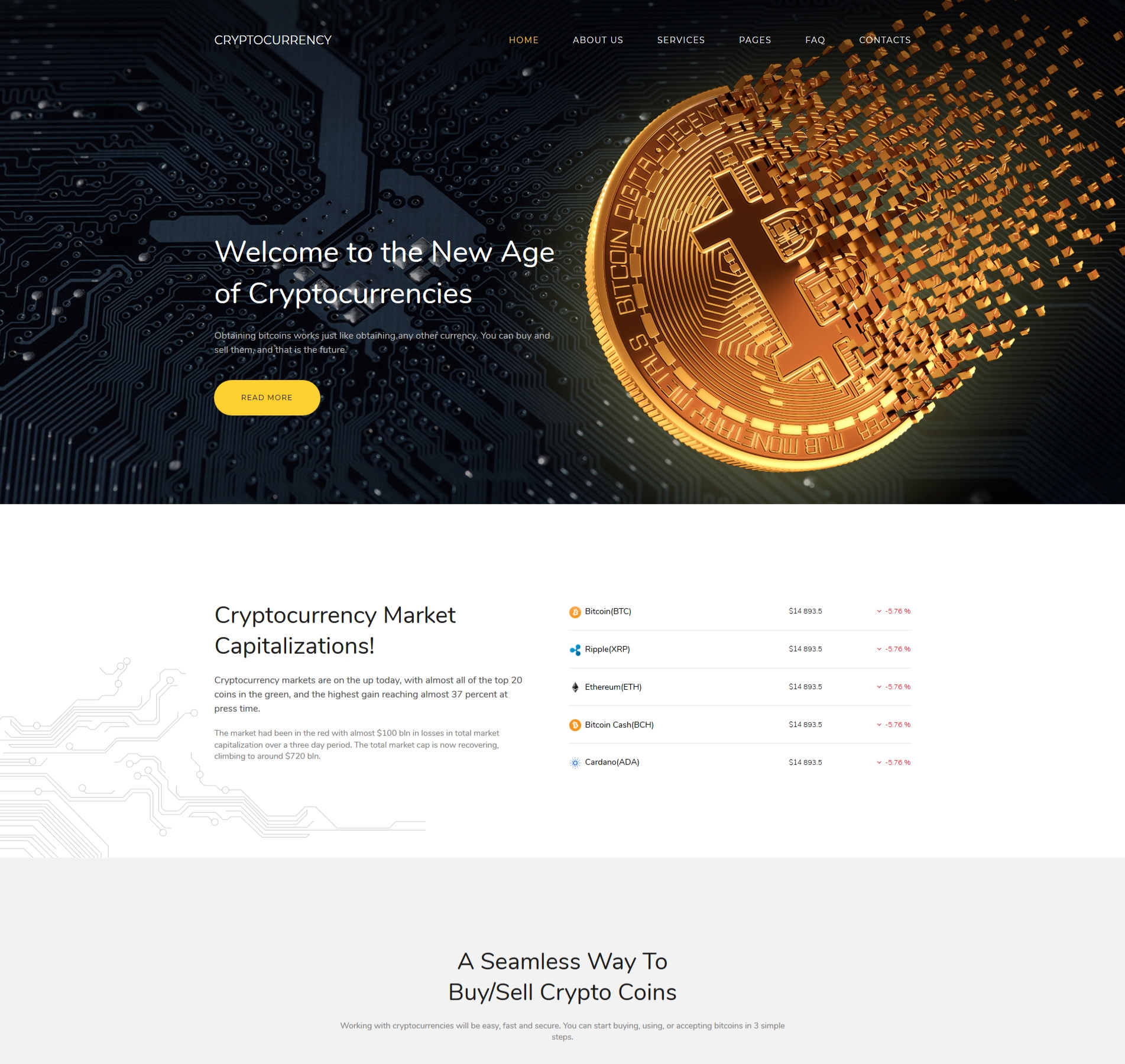 Ico Website Design - CryptoCo | TemplateMonster