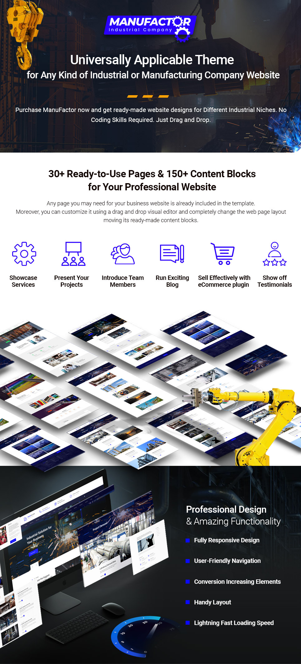 Manufacturer Website Template for Industrial Company - MotoCMS