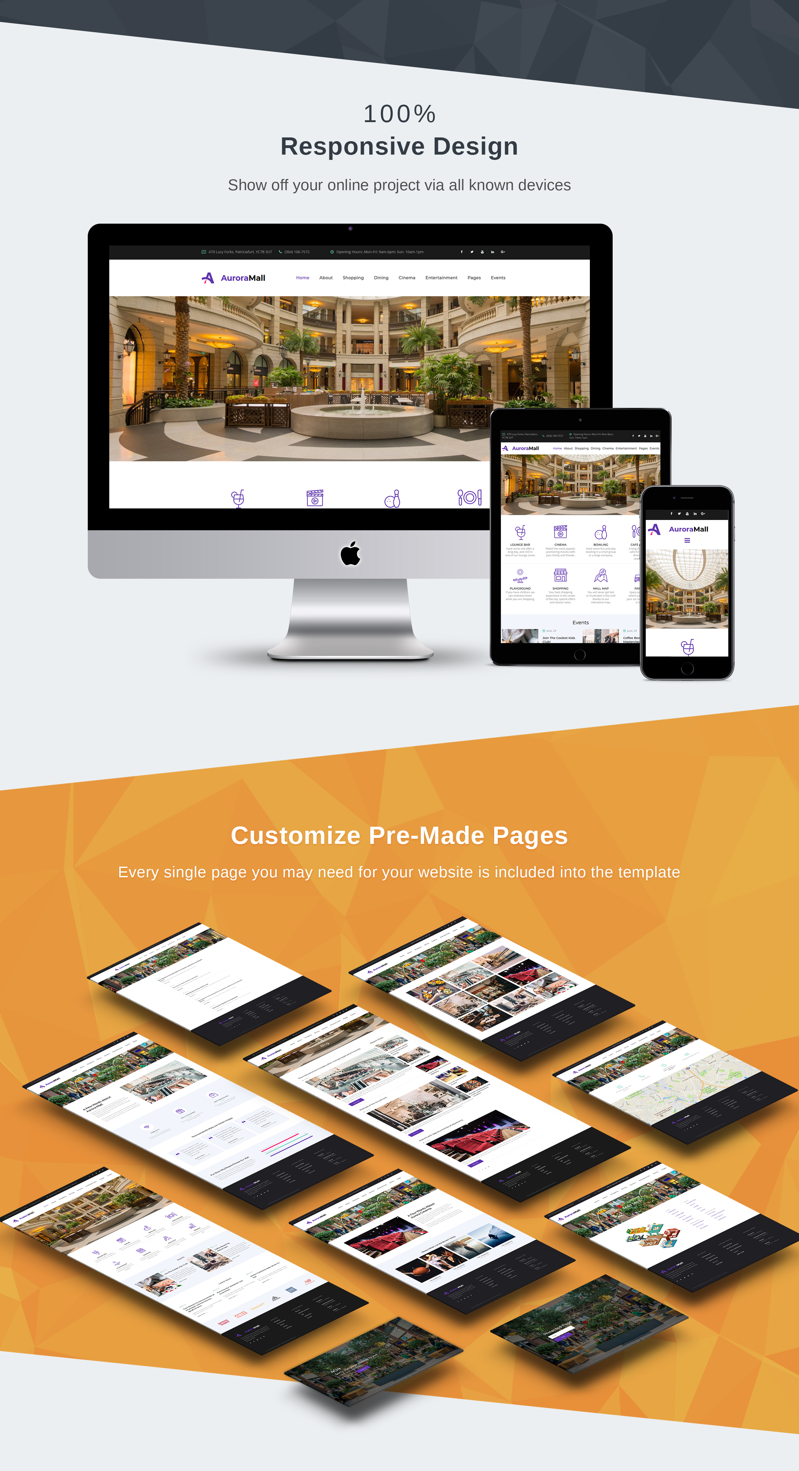 Shopping Mall Website Template for Entertainment Center - MotoCMS