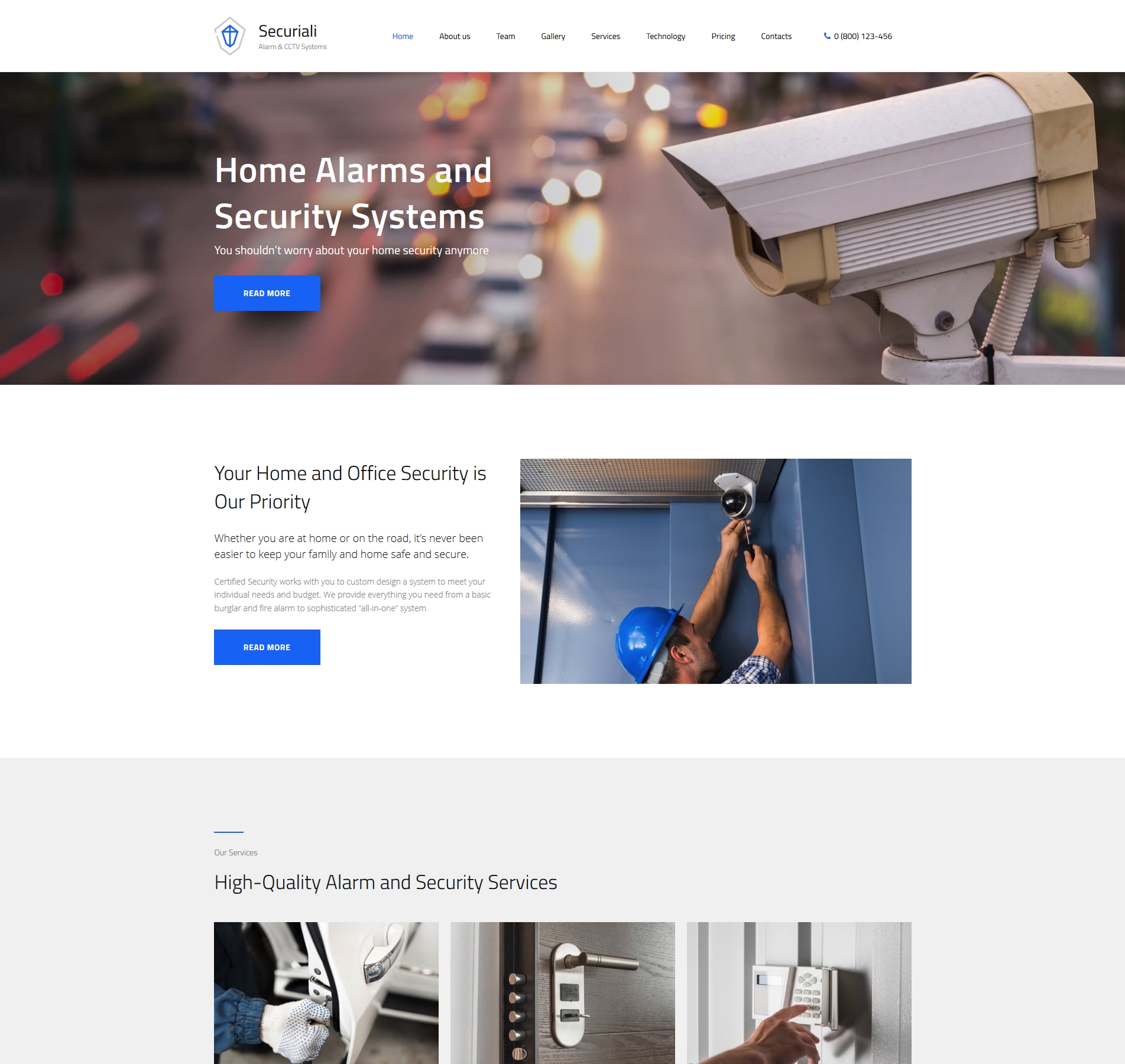 Security Company Website Design - Securiali | TemplateMonster