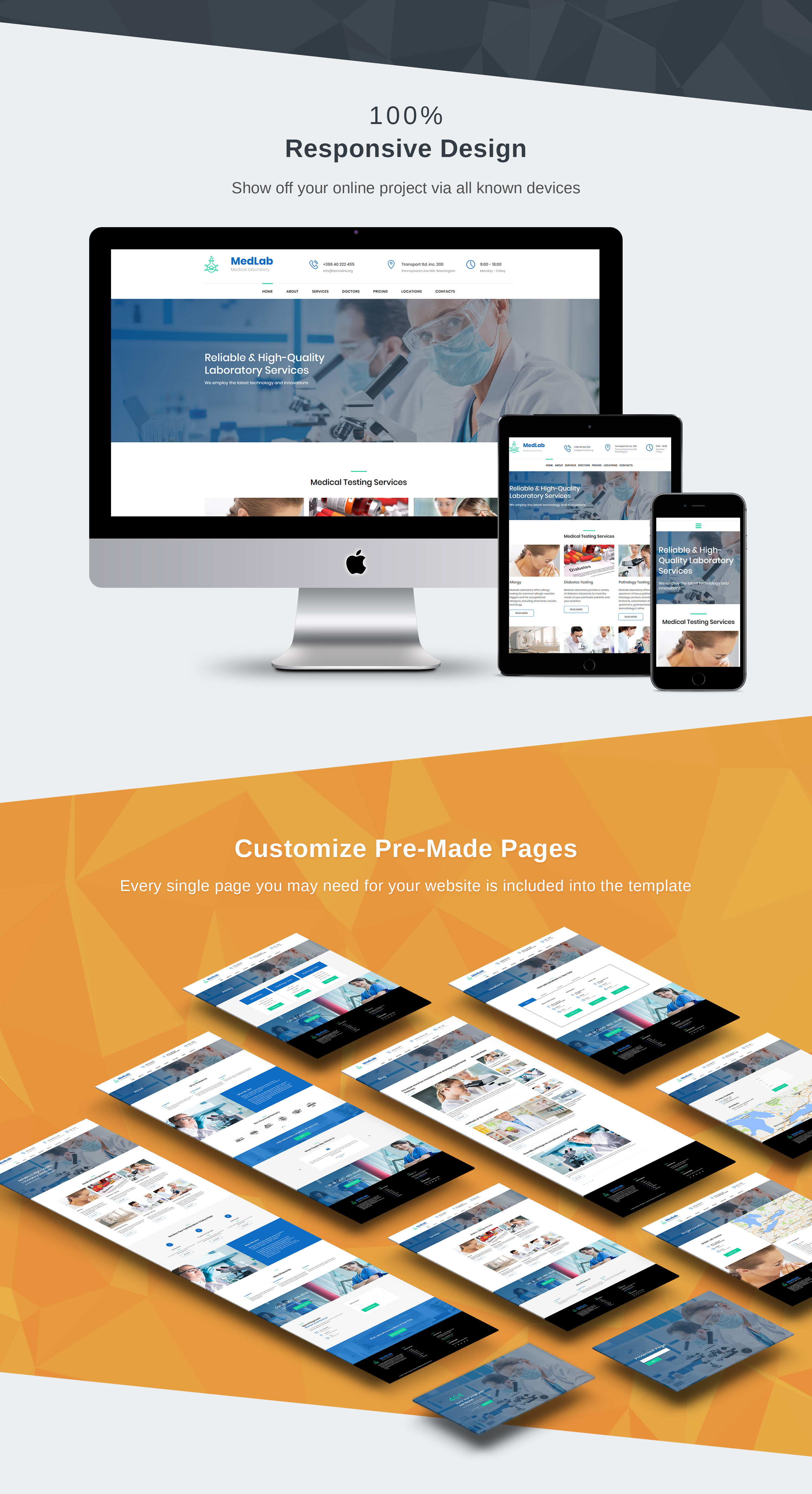 Medical Laboratory Website Template for Diagnostic Site - MotoCMS