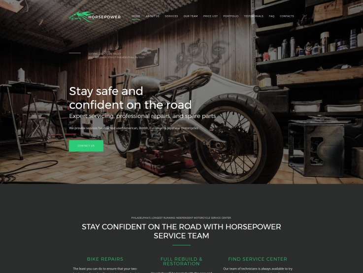 Motorcycle Website Design - Horsepower | TemplateMonster