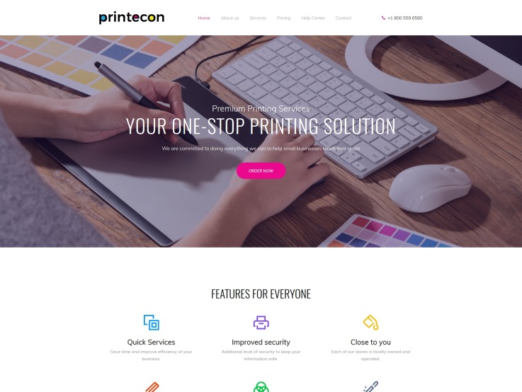 Printing Company Website Design - Printecon | TemplateMonster