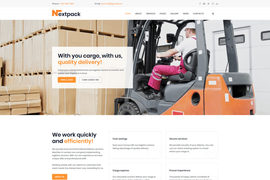 Delivery Website Template for Logistics Services - MotoCMS