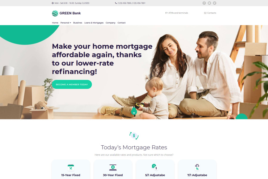 Mortgage Landing Page Template for Brokers - MotoCMS
