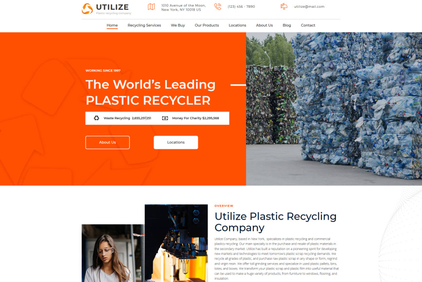 Plastic Recycling Website Template - MotoCMS
