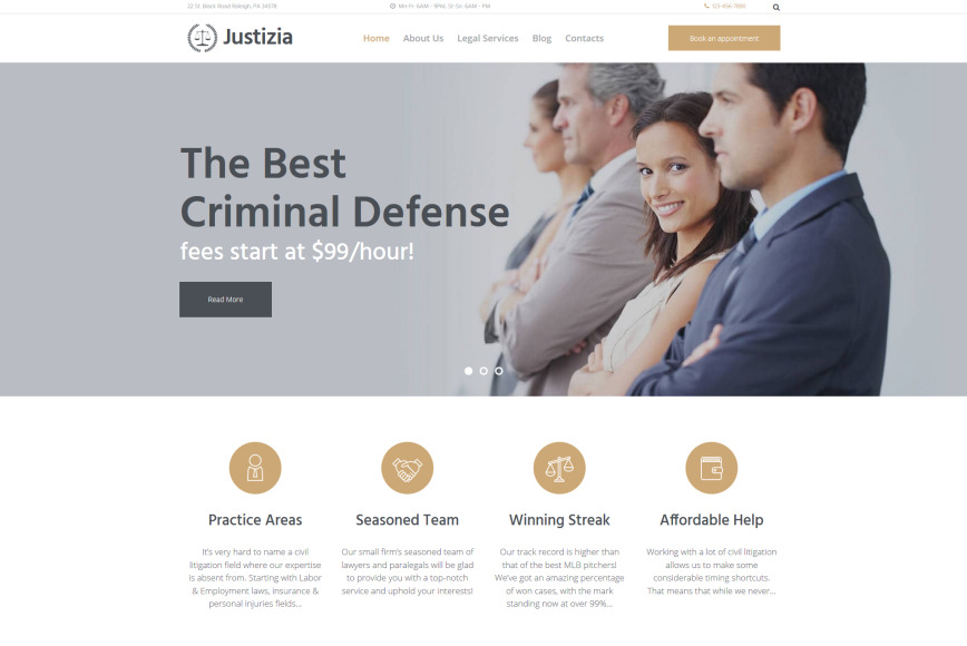 Lawyer Website Design Template - MotoCMS