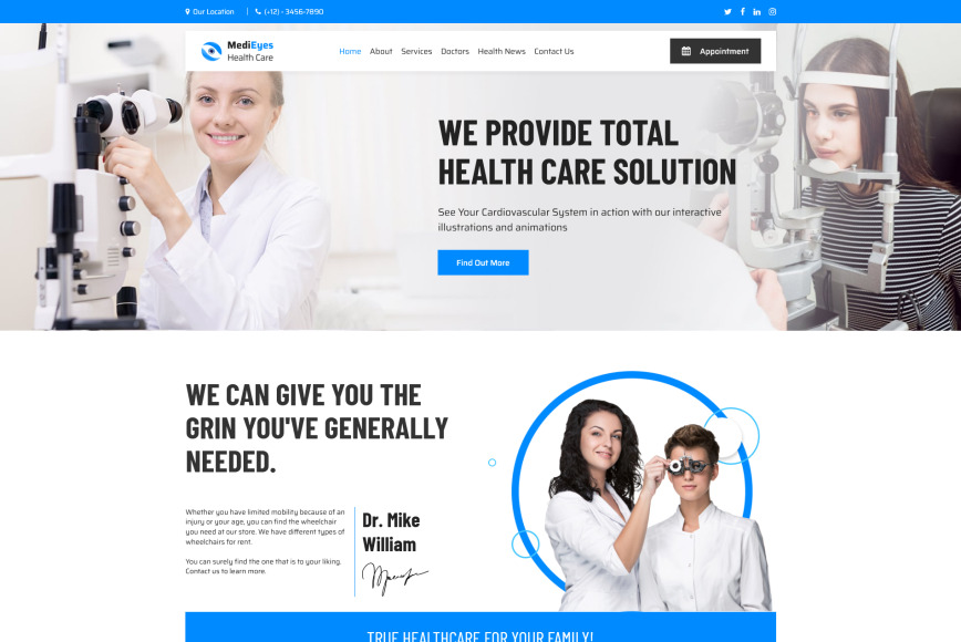 Optometrist Website Template - MotoCMS