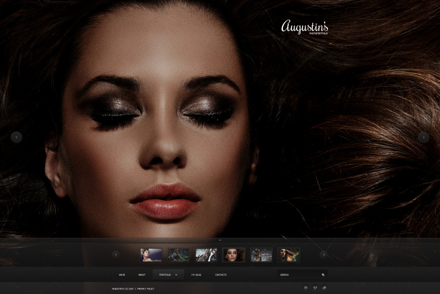 Background Gallery Website Template with Sliding Thumbnails - MotoCMS