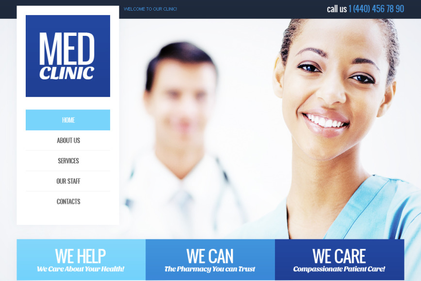 Med Clinic Website Template with a Photo Background - MotoCMS