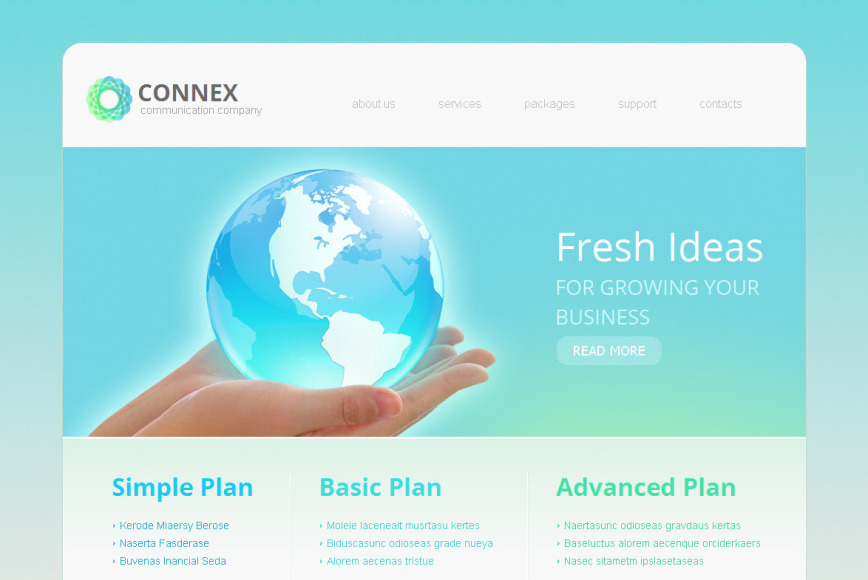 Light Blue Website Template for Business Purposes - MotoCMS