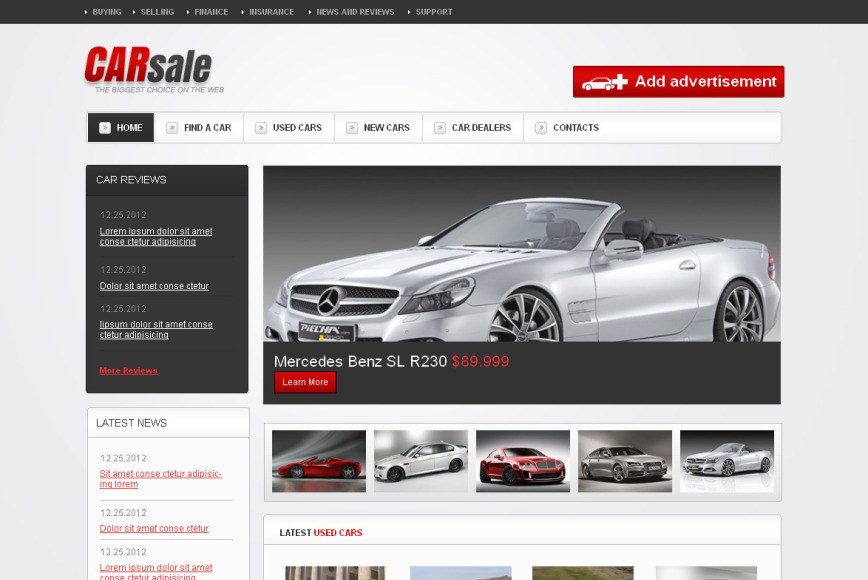 Cars Show Website Template with Image Slider - MotoCMS