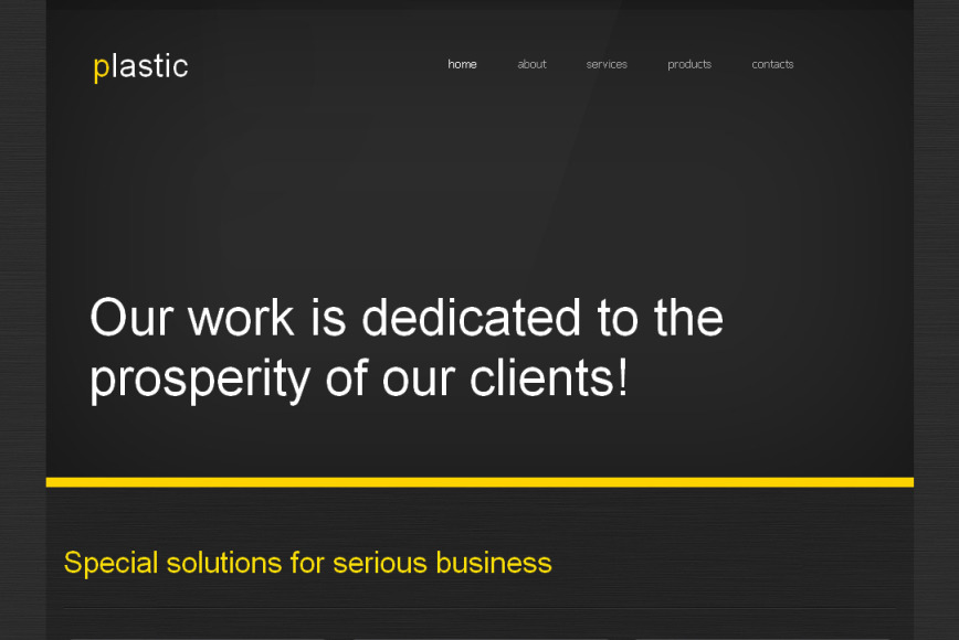 Black Business Website Template with Yellow Typography - MotoCMS