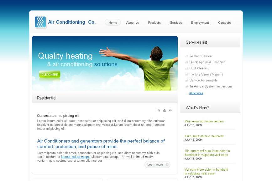 Air Conditioning Web Template with a Heaven Design - MotoCMS