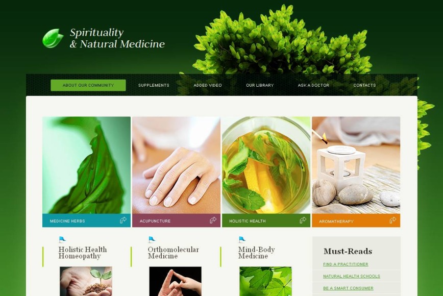 Herbal Website Template with Green Background - MotoCMS