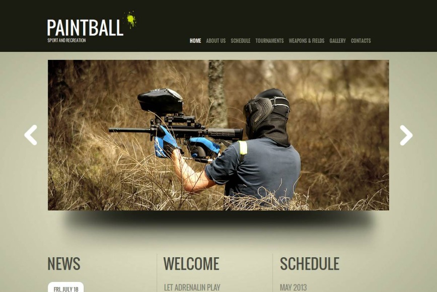 Paintball Club Website Template with Calendar - MotoCMS
