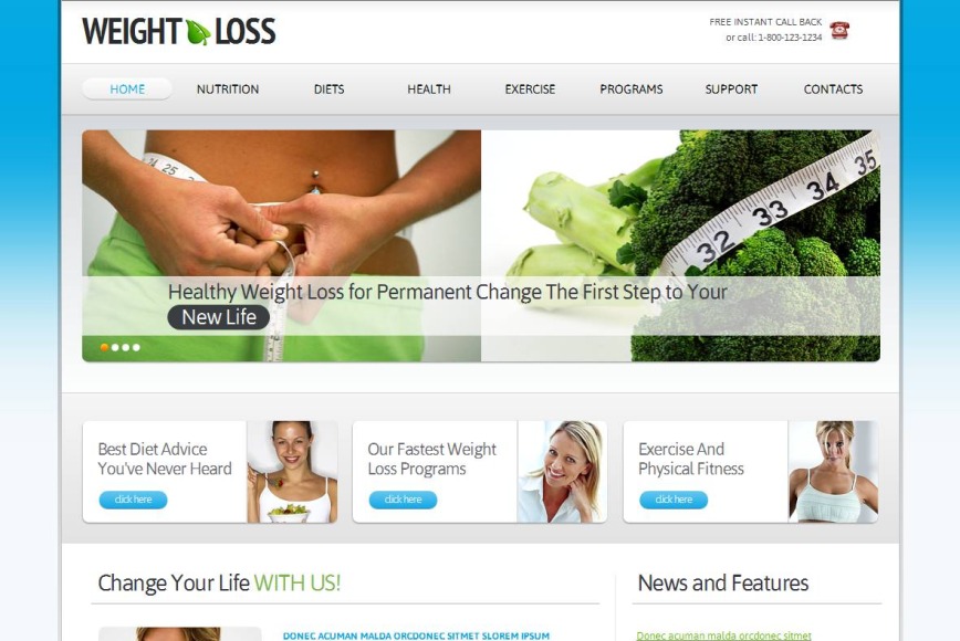 Website Template for a Healthy Weight Loss - MotoCMS