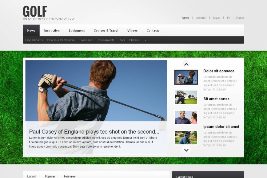 Golf Club Website Template with jQuery Slider - MotoCMS