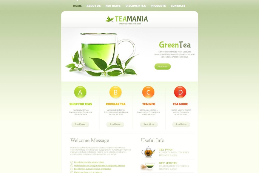 Tea Website Template Done in Saturated Colors - MotoCMS