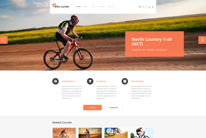 Lander Cycling Website Template - MotoCMS