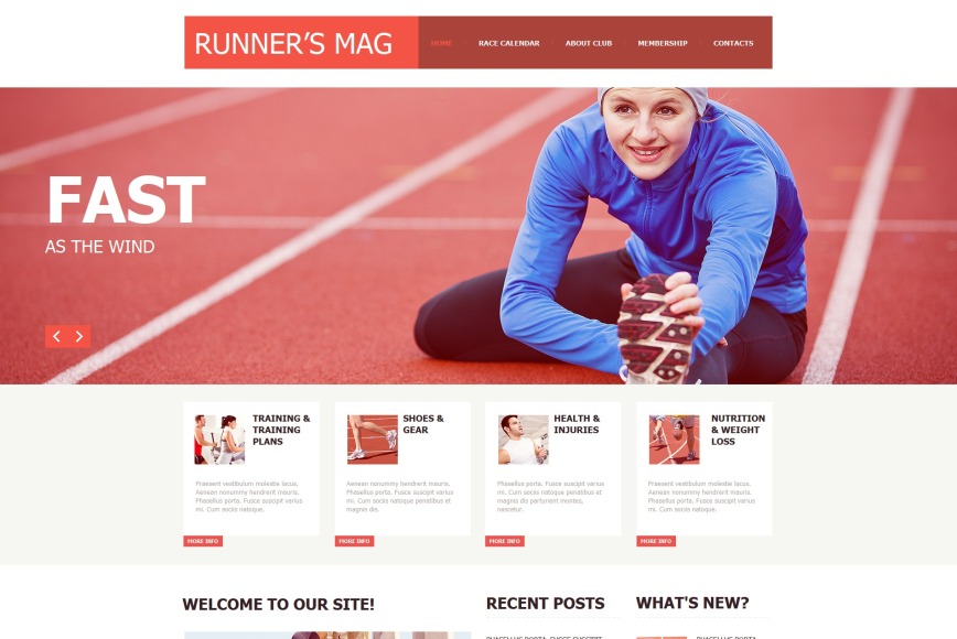 Sports Website Template with Large Google Calendar for Runners - MotoCMS